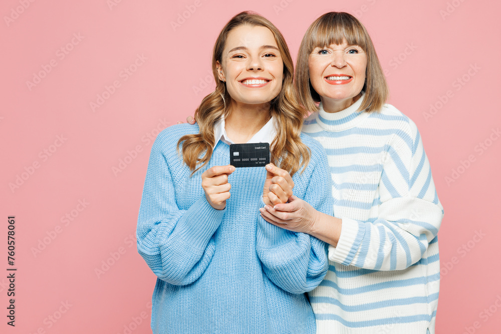 Elder parent mom 50s year old with young adult daughter two women ...