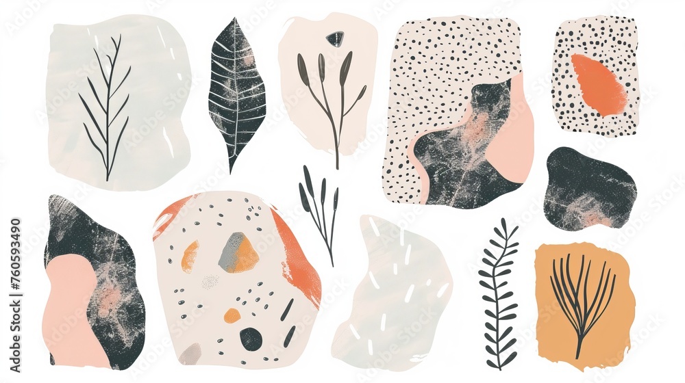 With a transparent background as a PNG, a pack of cut-out abstract ...