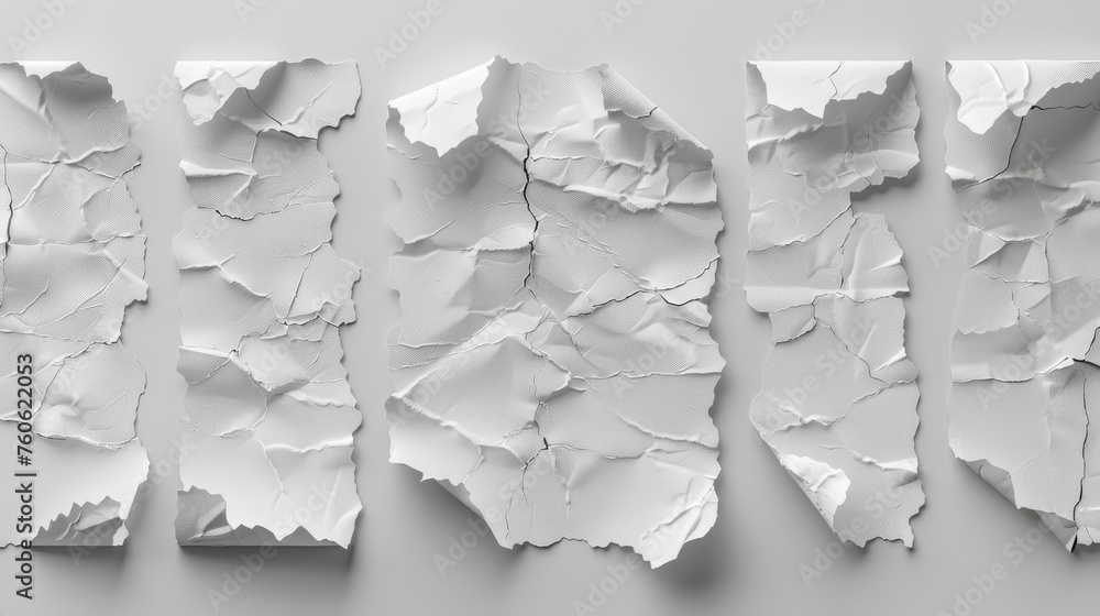 Isolated ripped white paper sheets on transparent background with ...