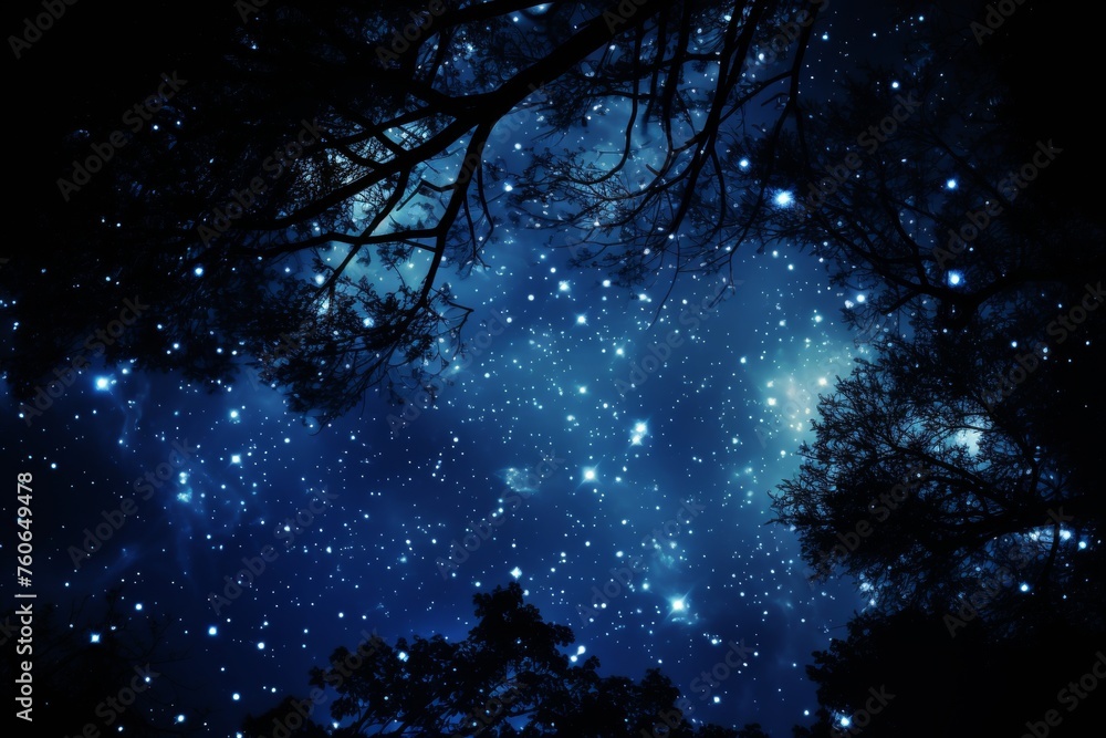 Enigmatic night sky artwork by jana cook featuring vibrant blue and ...