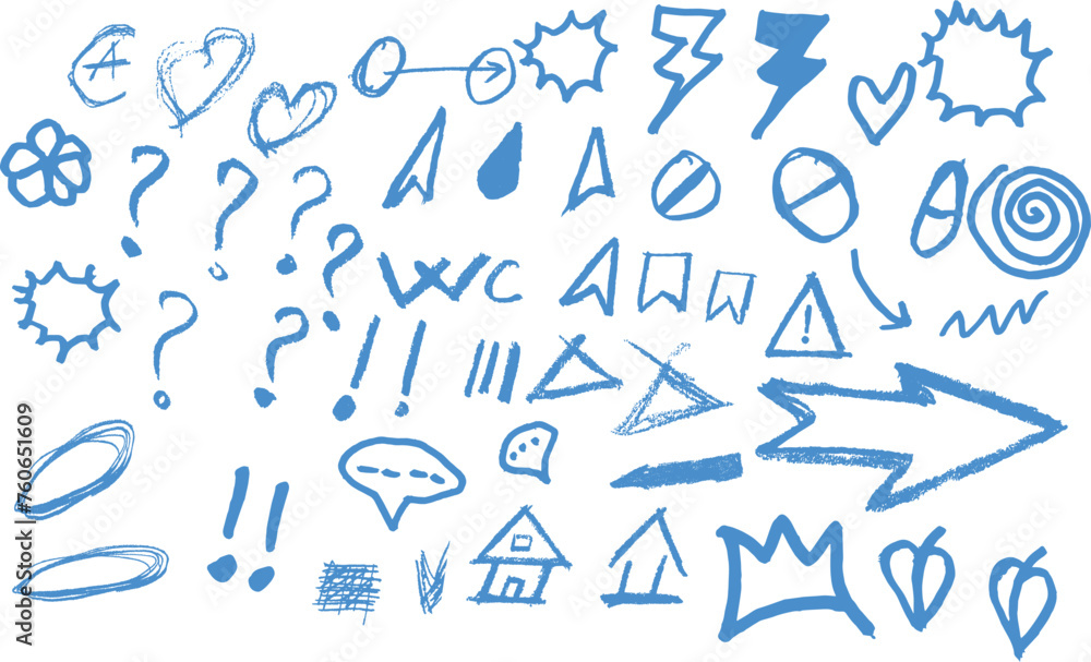 doodle effect stain collection. crayon texture pencil effect. Chalk ...