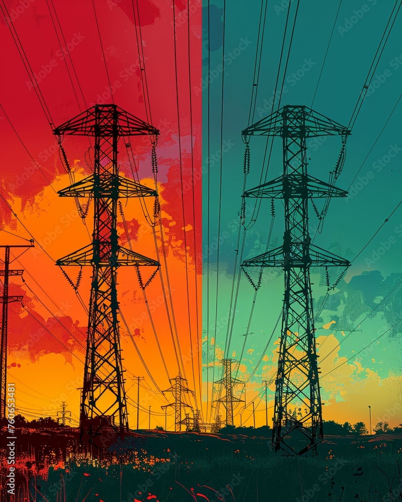 Electricity Pylon, Wires and Insulators, Substation Equipment ...