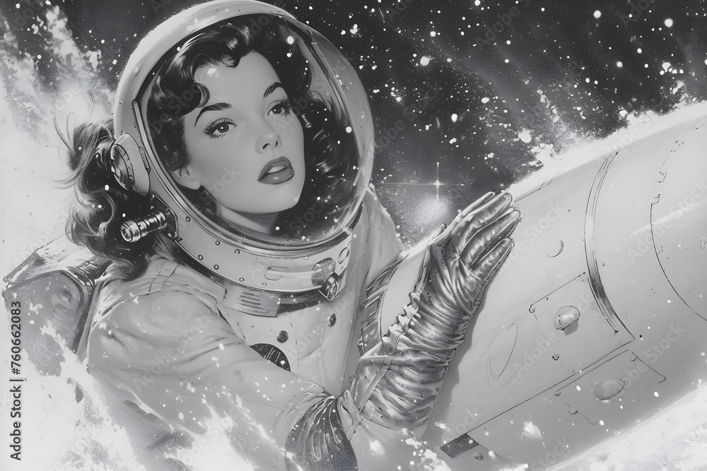 Female astronaut, woman in spacesuit. Women's History Month ...
