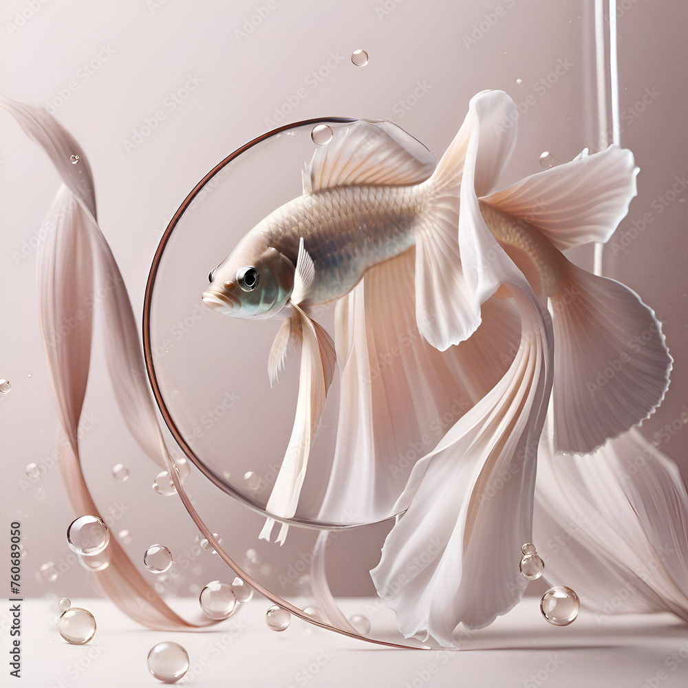 stunning soft dust pink background with pink betta fish and design ...