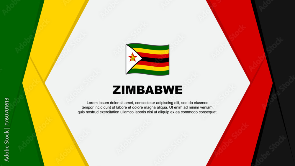 Zimbabwe Flag Abstract Background Design Template. Zimbabwe ...