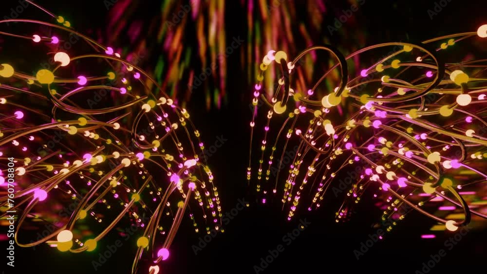 Wires cables binary fly through data internet power electric circuit ...