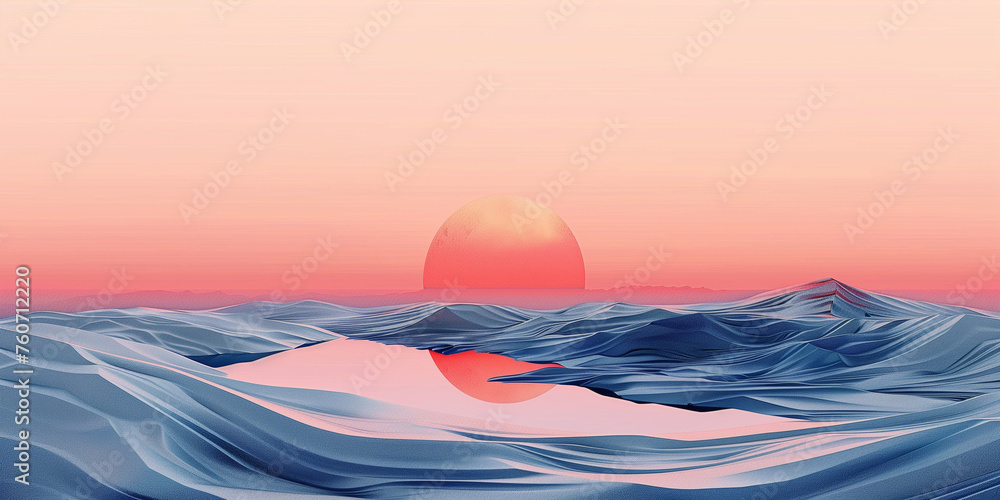 Mountain minimalistic landscape concept background design. Mountains ...