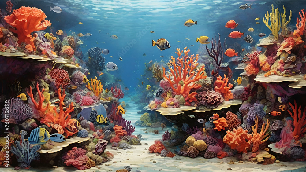 Soft coral (Dendronephthya.sp) at artificial fish reef covered with ...