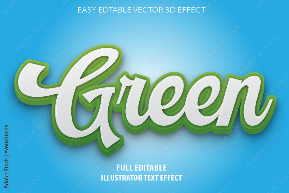 Green text effect design, full editable illustrator text effect. Stock ...