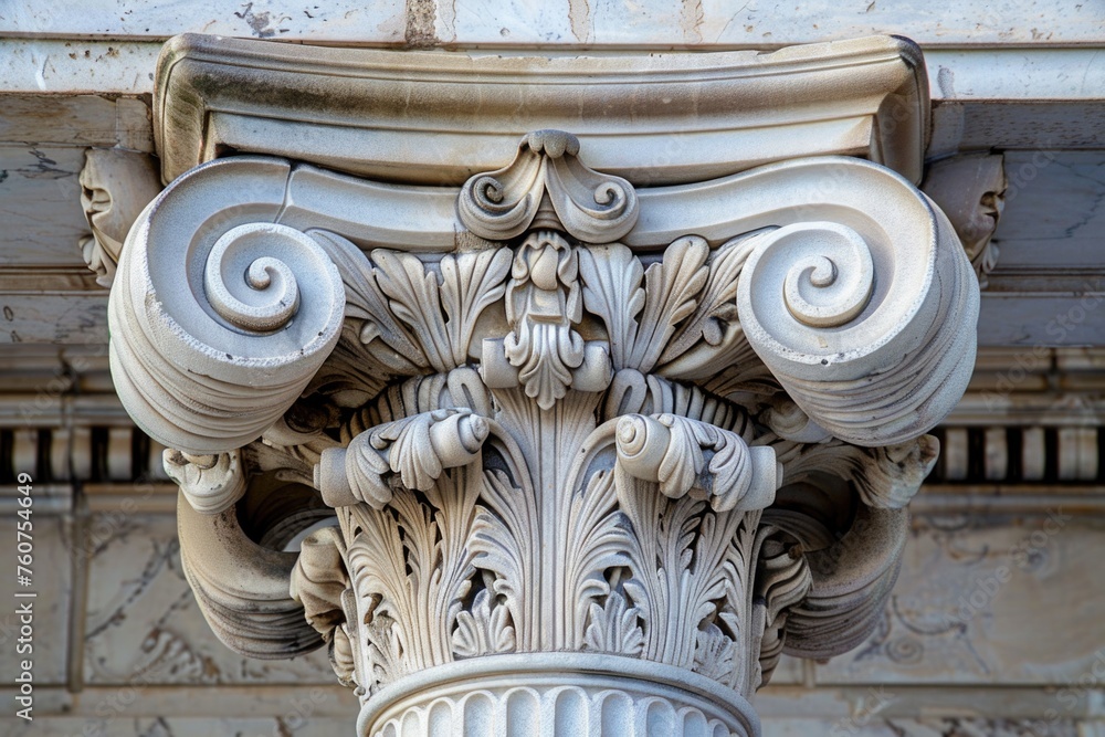 classical architectural detailing, specifically a Corinthian column ...