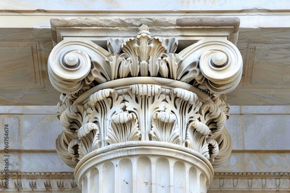 classical architectural detailing, specifically a Corinthian column ...