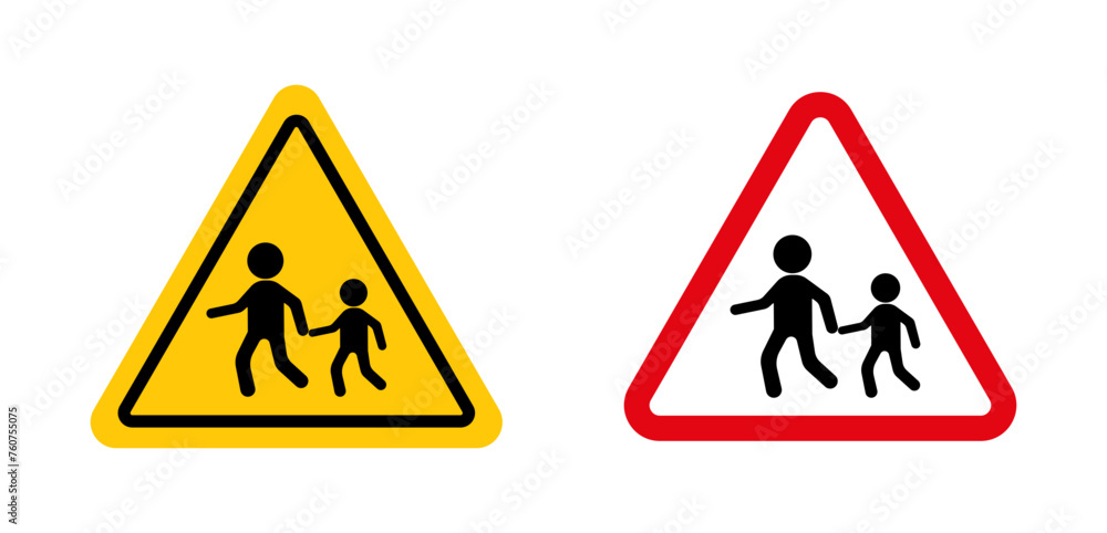 School crossing sign. school zone traffic sign. children crossing ...