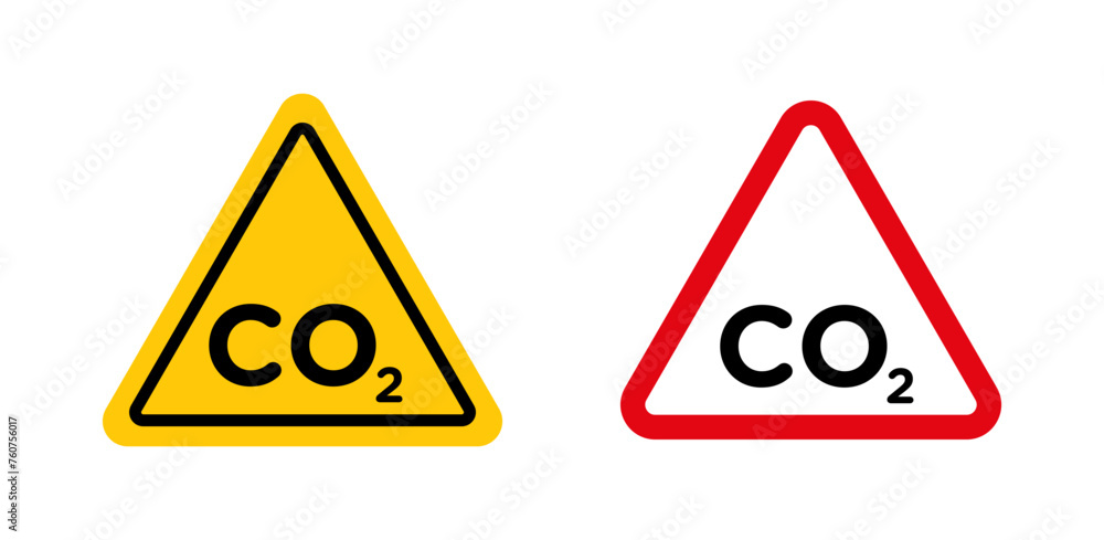 CO2 warning sign. carbon dioxide hazard vector symbol. CO2 smoke safety ...