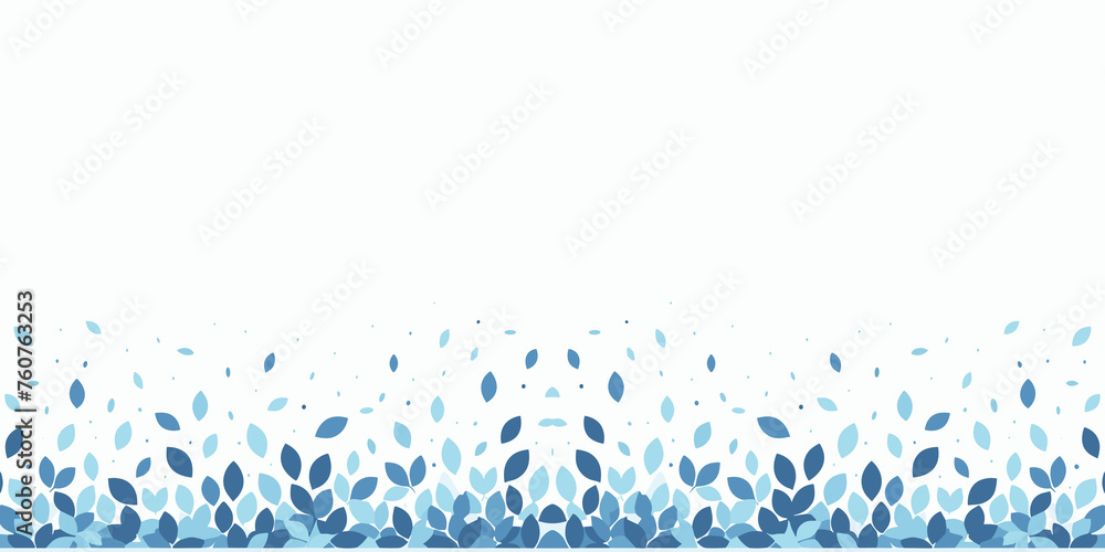 Abstract background with blue leaves, blue leaf border design for cards ...