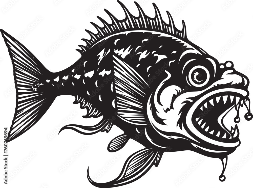 Nefarious Navigator Evil Angular Creature Fish Icon Wicked Whiskers ...