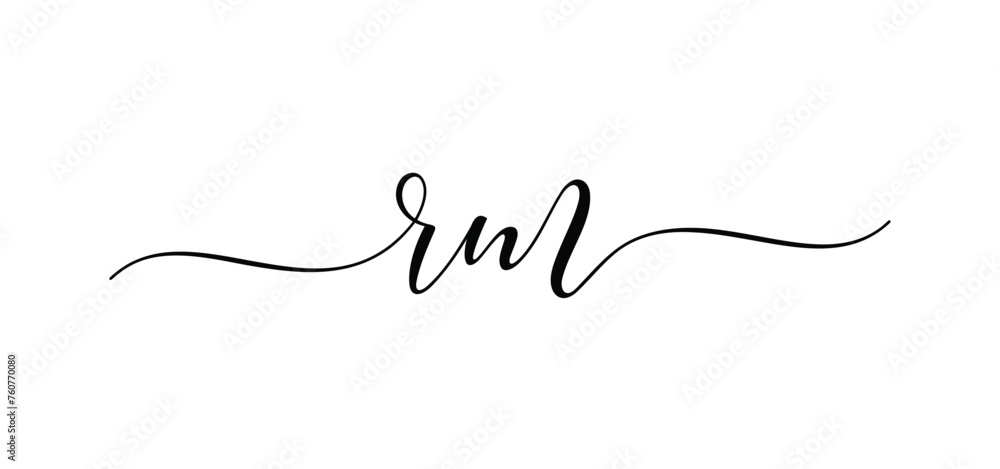 Letter RM Initial Icon Logo Typography. Hand drawn modern vector ...