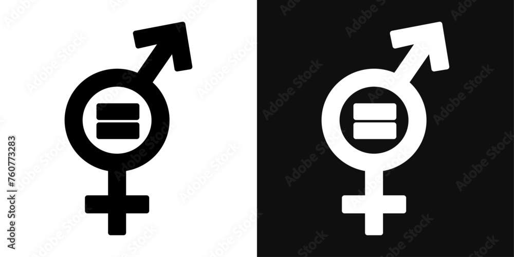 Equal Rights and Gender Parity Icons. Male and Female Equality Symbol ...