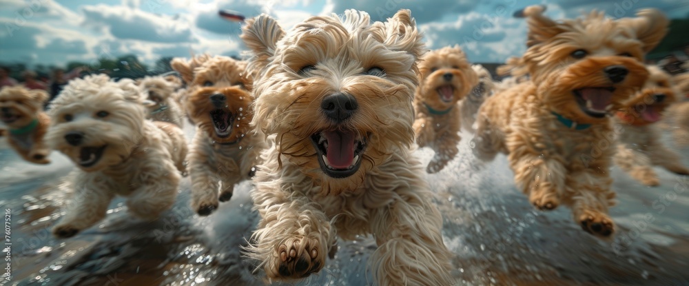 Celebrate the joy of flight as dogs with wings glide gracefully through ...