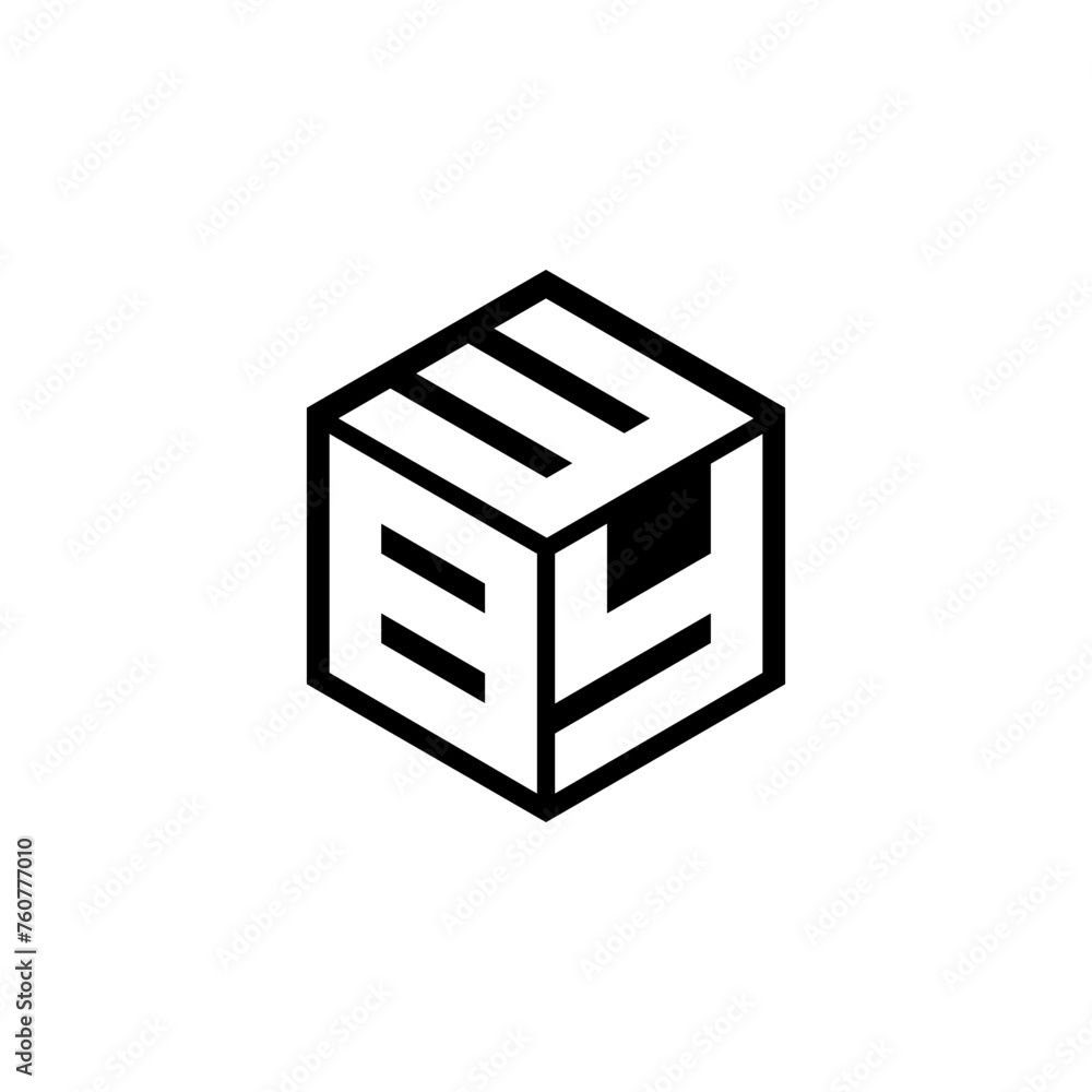 BYW letter logo design with white background in illustrator, cube logo ...