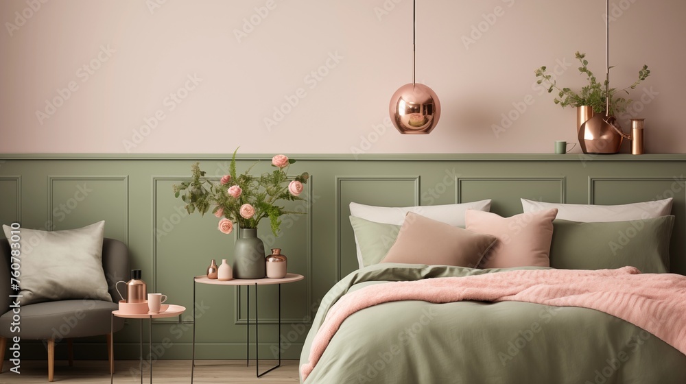 Sage Green and Dusty Rose Infuse your bedroom with a soft and romantic atmosphere using sage ...