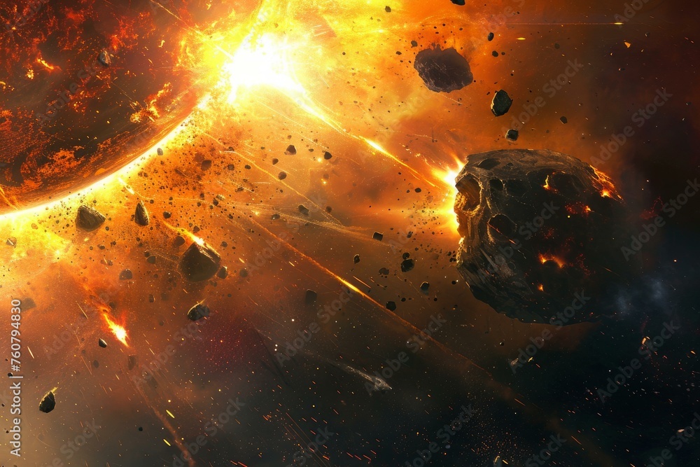 Otherworldly Apocalypse space cosmic. Star energy meteor. Generate Ai ...
