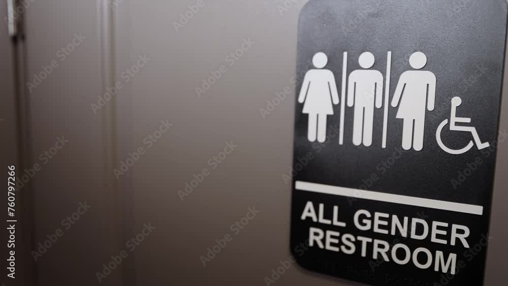 All gender public restroom sign Stock Video | Adobe Stock