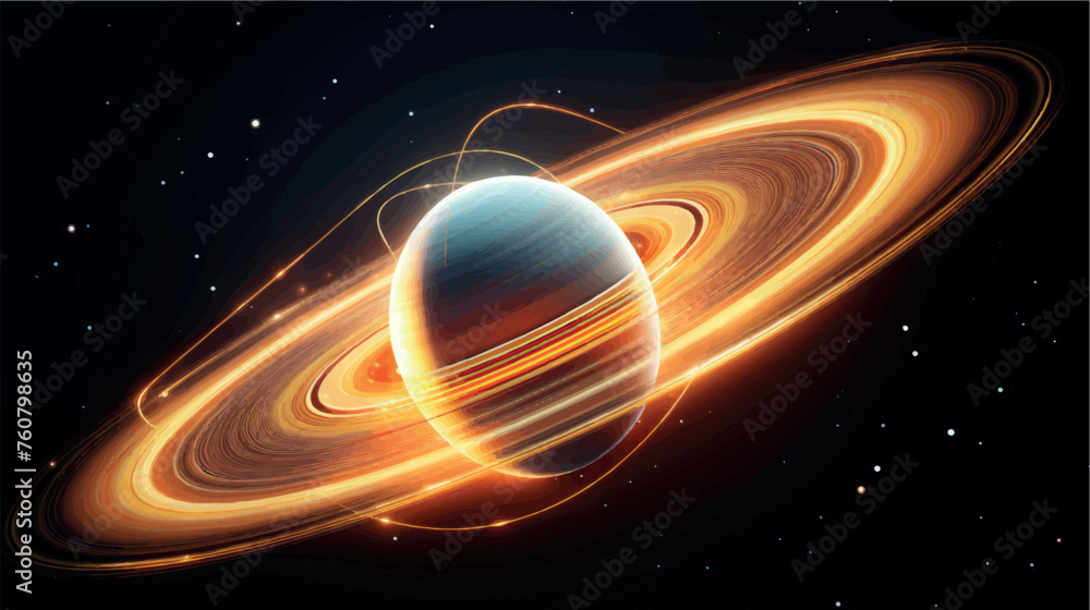 Planet saturn in space realistic illustration. Planet saturn vector ...