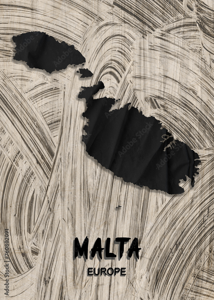 Europe - Country map & nation flag wallpaper - Malta Stock Illustration ...