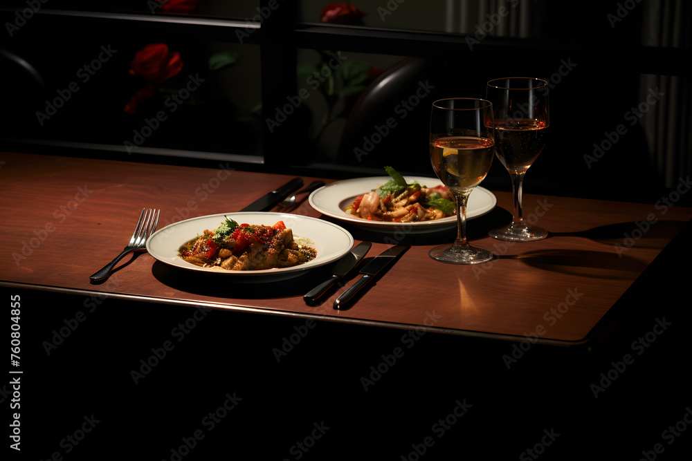 Table at a restaurant, restaurant, going out, eating at a restaurant ...