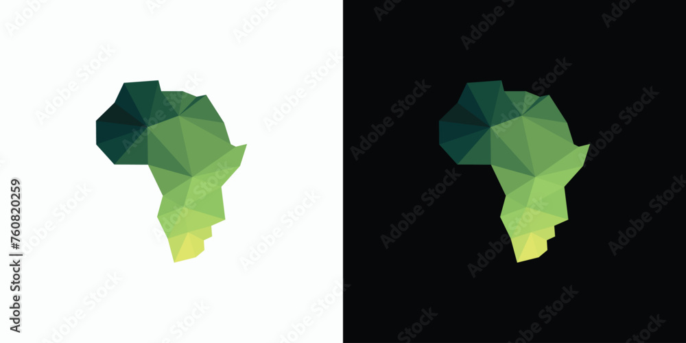 Geometric polygonal africa map shape vector logo design with modern ...
