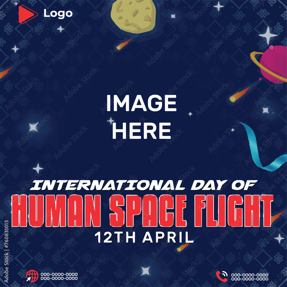 International day of human space flight with instagram and facebook ...