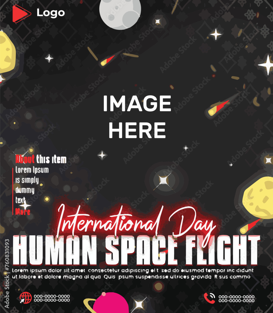 International day of human space flight with instagram and facebook ...