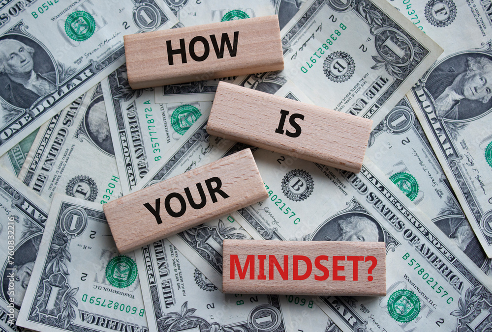 Mindset symbol. Wooden blocks with words How is your Mindset. Beautiful ...