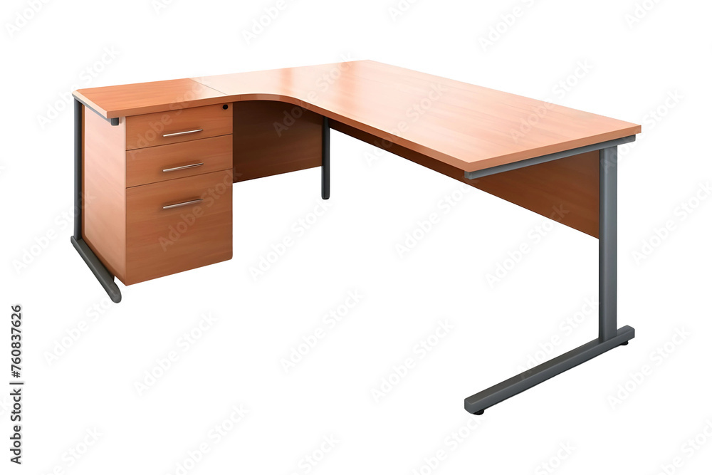 L-Shaped Desk for computer isolated on transparent background, PNG ...