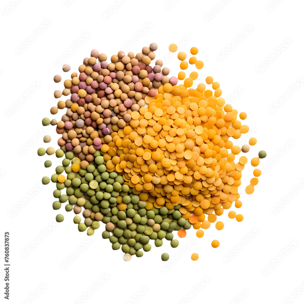 Various Lentils isolated on transparent background, PNG Object Stock ...