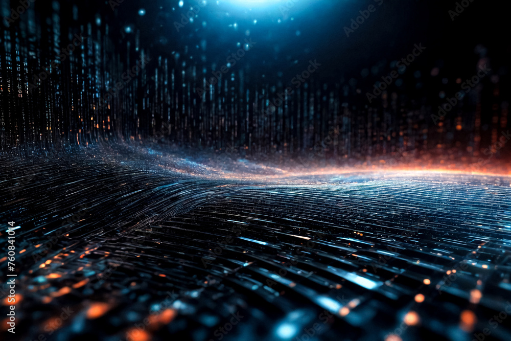 Wallpaper of abstract futuristic cyberspace with binary code, digital ...