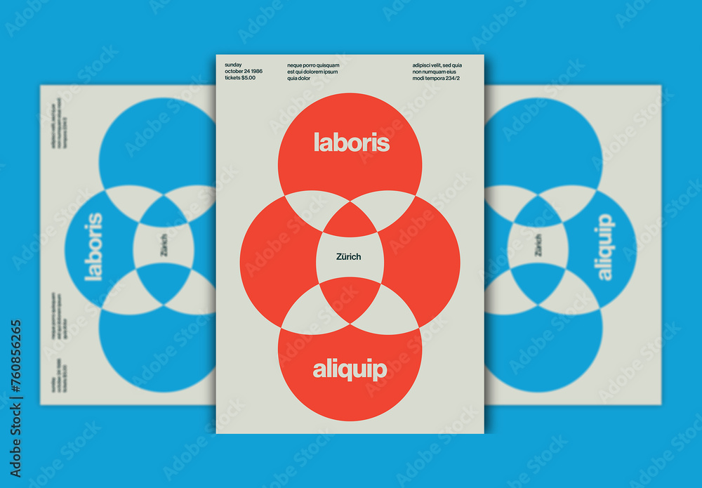International Style Minimalistic Poster Design Layout Stock Template ...