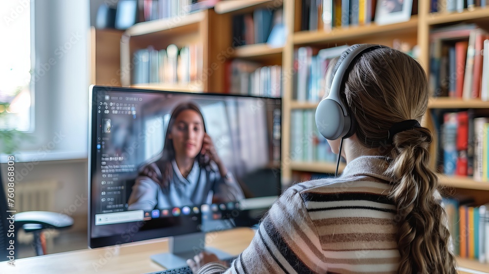 Engaged Learning: Online Tutor Conducting a Personalized Lesson Over ...
