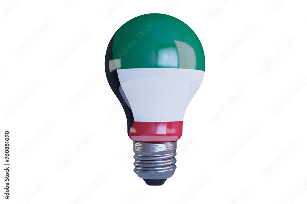 Innovative Light Bulb Design with Kuwaiti Flag Colors and Energy ...