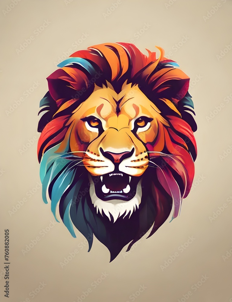 lion illustration, lion head vector, lion head logo, lion logo, lion ...