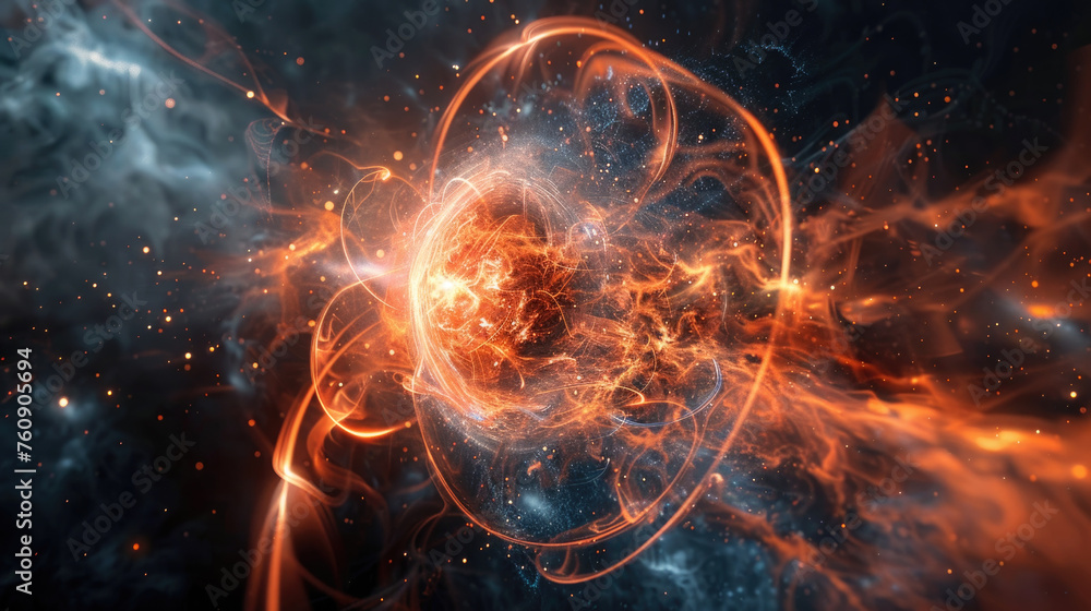 A computer-generated depiction of a massive black hole in the vast ...