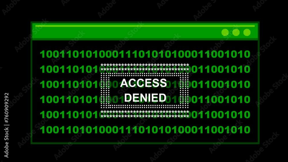 video animation binary code cmd terminal and access denied message ... video animation binary code cmd terminal and access denied message ...