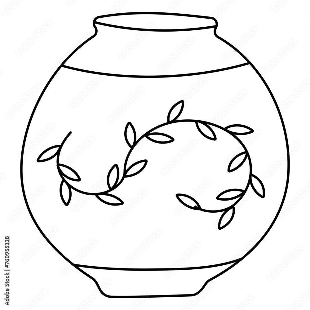 Chinese ceramic traditional Vase with paintings of threads and leaves ...