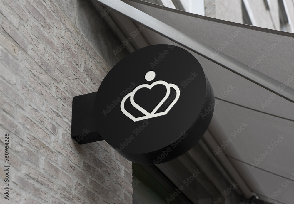 Huge Circle Sign Mockup Stock Template | Adobe Stock