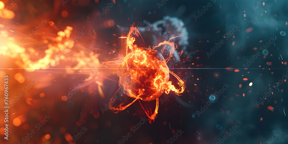 atom splitting during nuclear reaction, structure of atom, chemistry ...