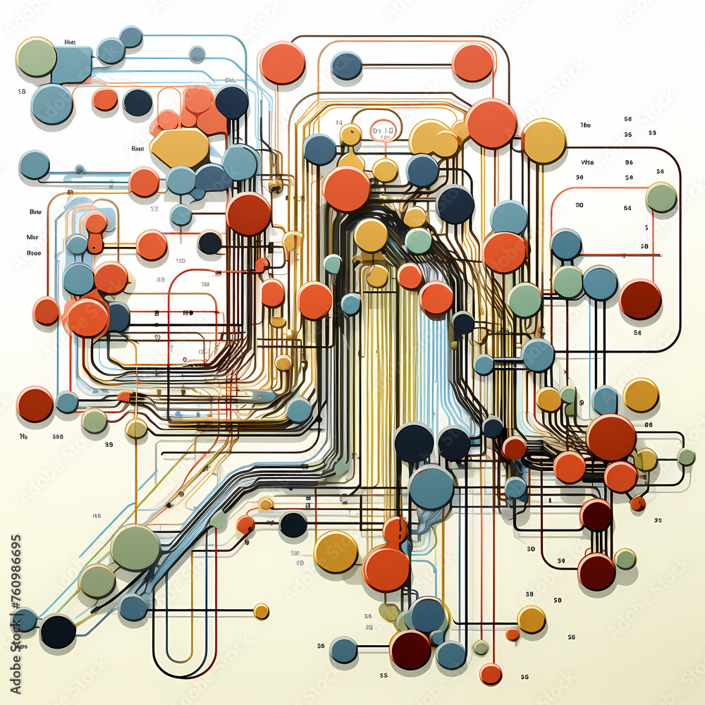 Abstract interpretation of a data flow diagram. Stock Illustration ...