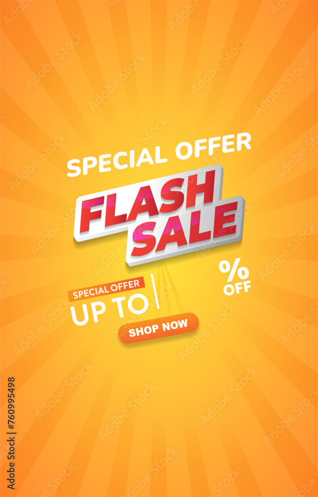 special offer flash sale discount template banner with blank space for ...