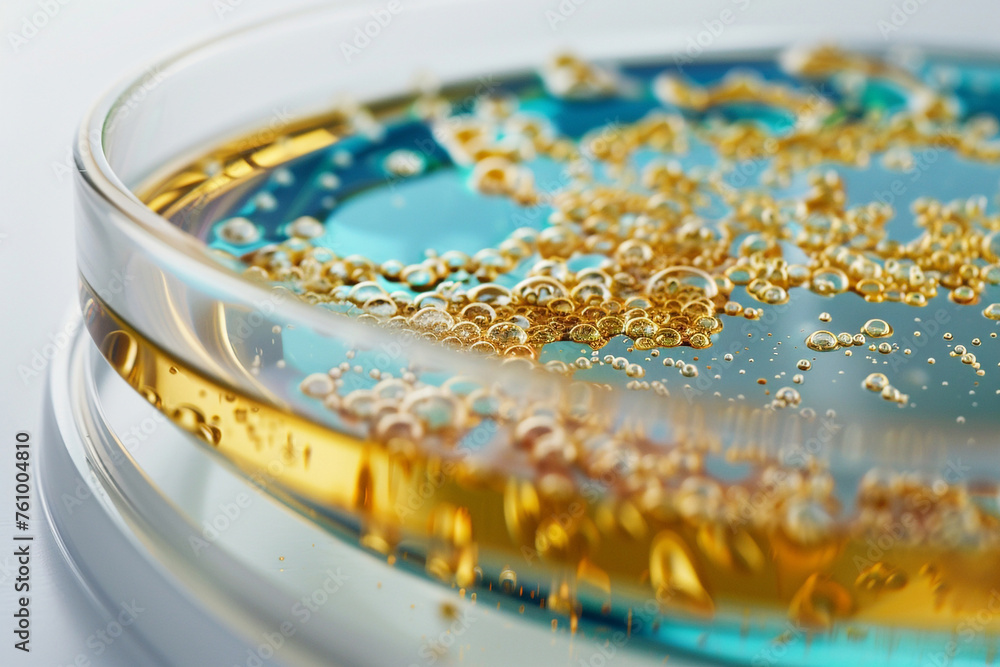 Close-up of a lab dish where cartilage cells are coaxed into growth ...