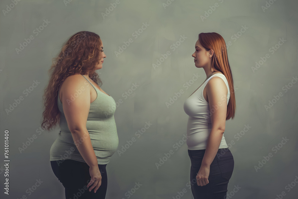 Two women facing each other, engaging in a silent comparison Stock ...