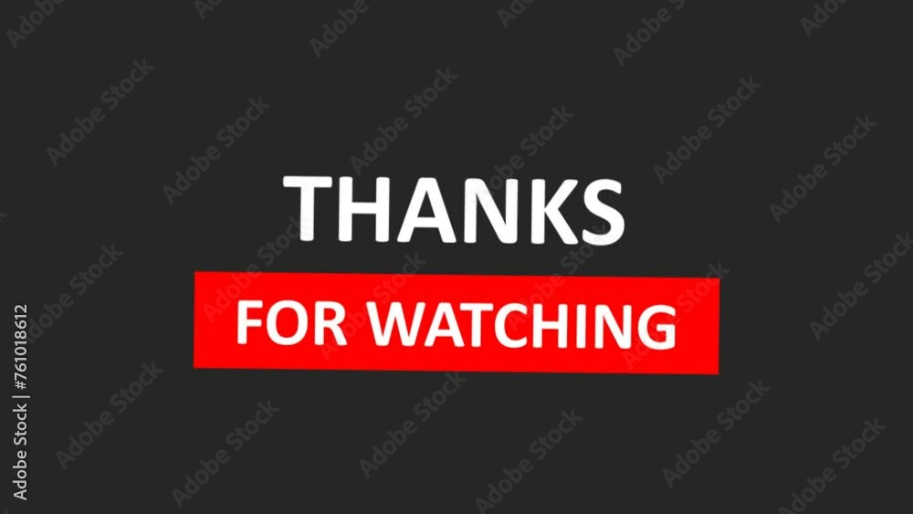 Thanks for watching animated end screen video animation for viewers Stock Video | Adobe Stock